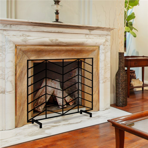 Flat Fireplace Screens You'll Love | Wayfair