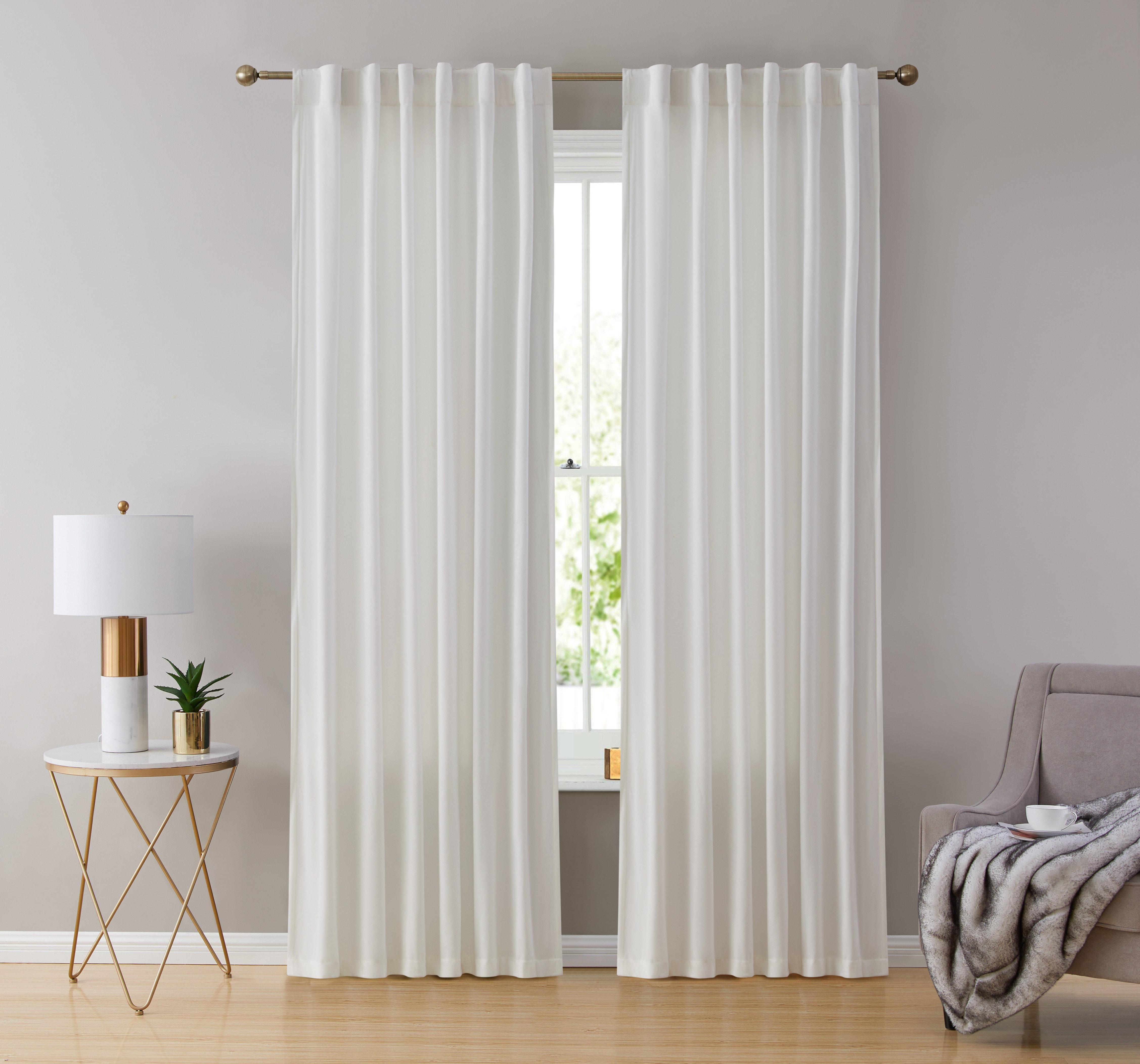 Eider & Ivory™ Monroy Velvet Solid Color Curtain Panels Set & Reviews ...
