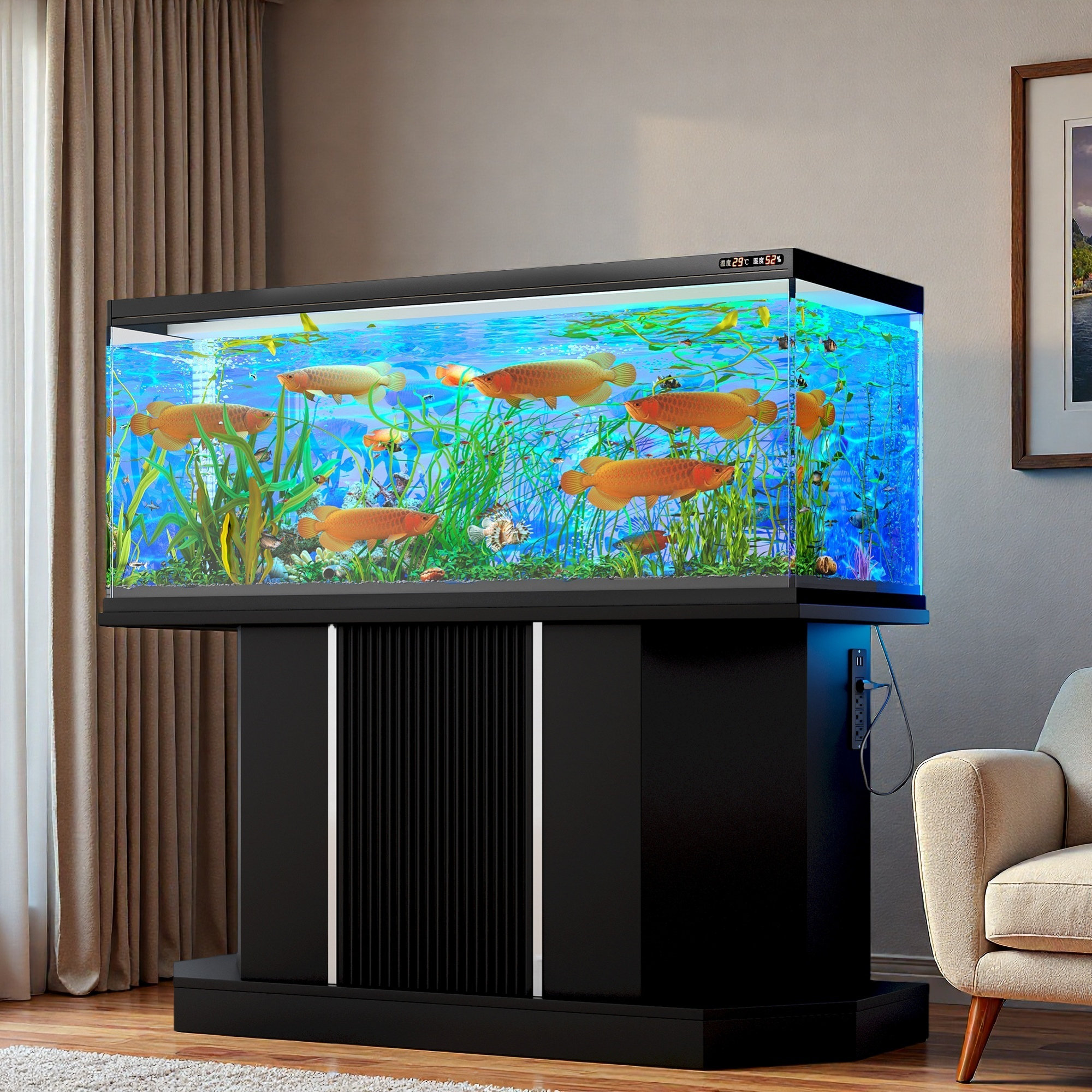 Tucker Murphy Pet™ Modern Fish Tank Stand With Power Outlet And Storage ...