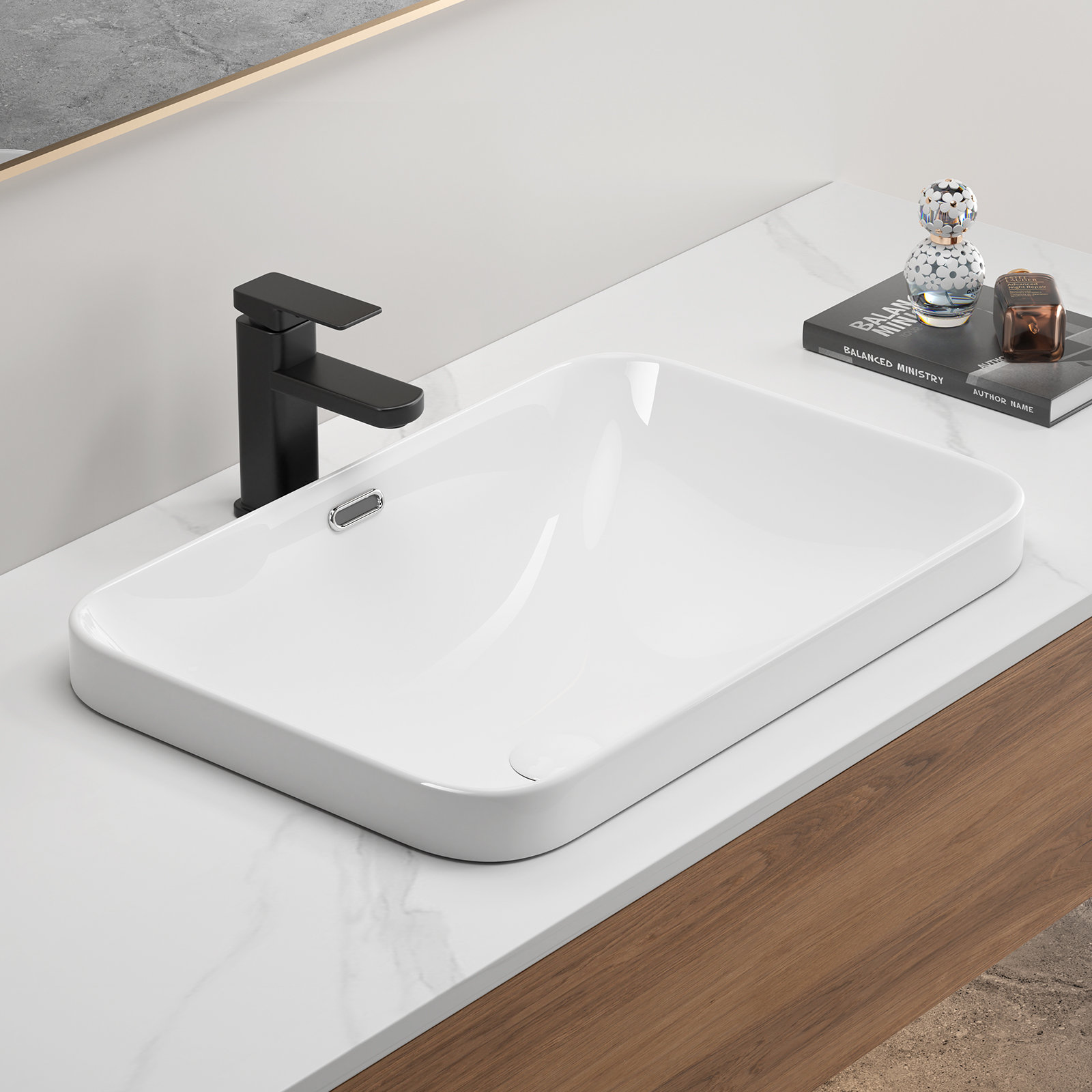Living Source International White Porcelain Undermount Bathroom Sink ...
