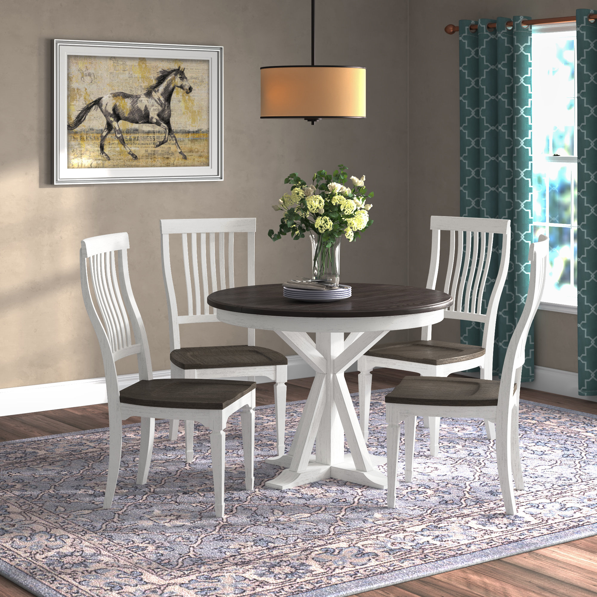 Laurel Foundry Modern Farmhouse® Beatriz 4 Person Pedestal Dining Table ...