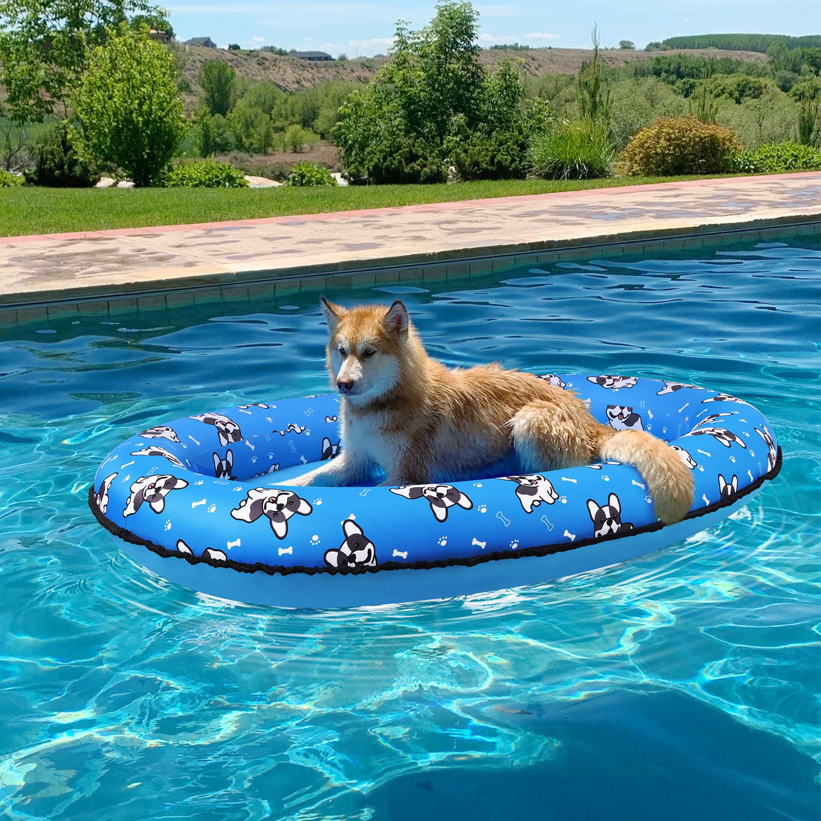 POGBUT Dog Pool Float, Inflatable Pet Float with Claw-Resistant Nylon ...