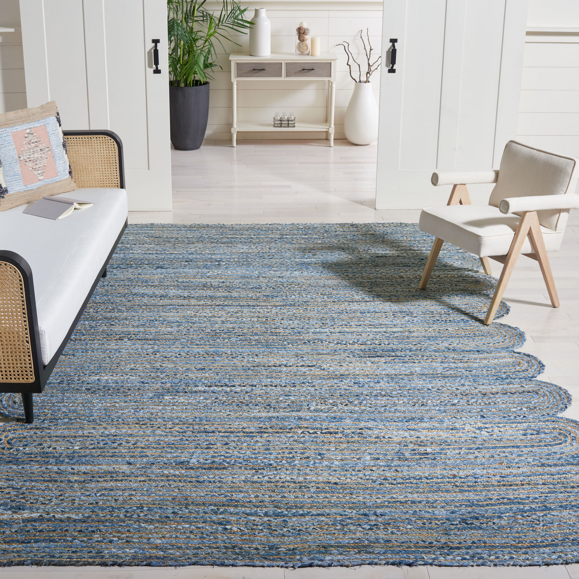 Highland Dunes Zeitler Hand Woven Jute, Cotton Rug | Wayfair