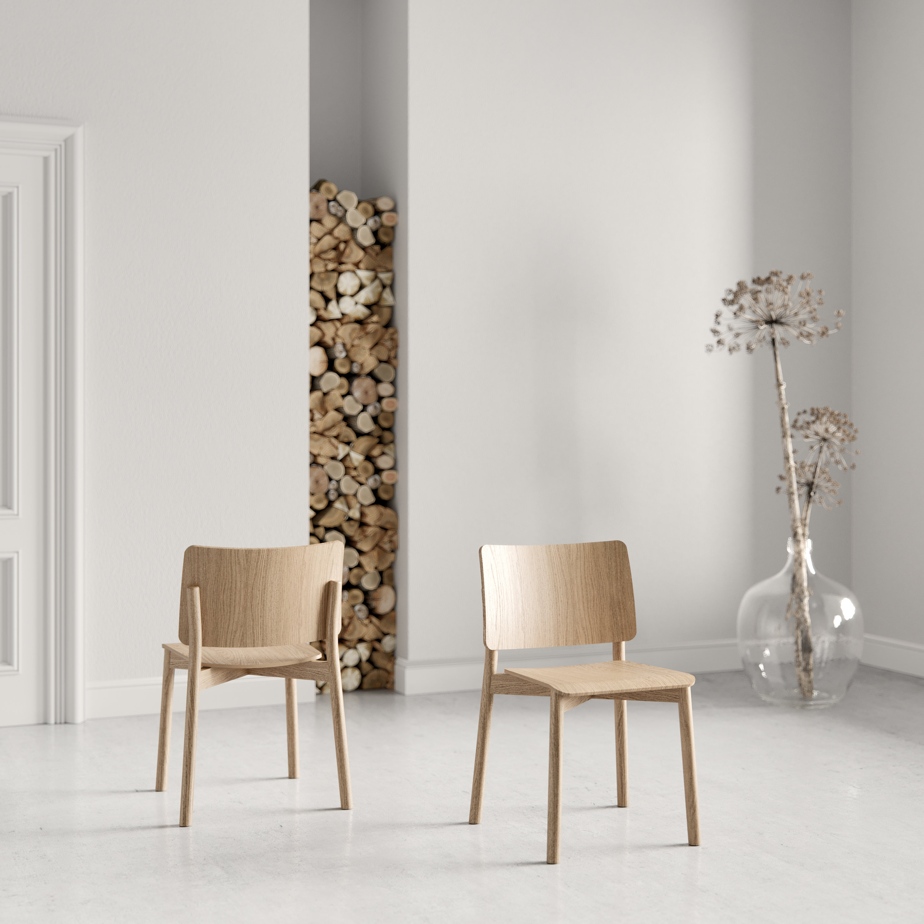 George Oliver Chaise d'appoint empilable en bois massif Datavius et ...