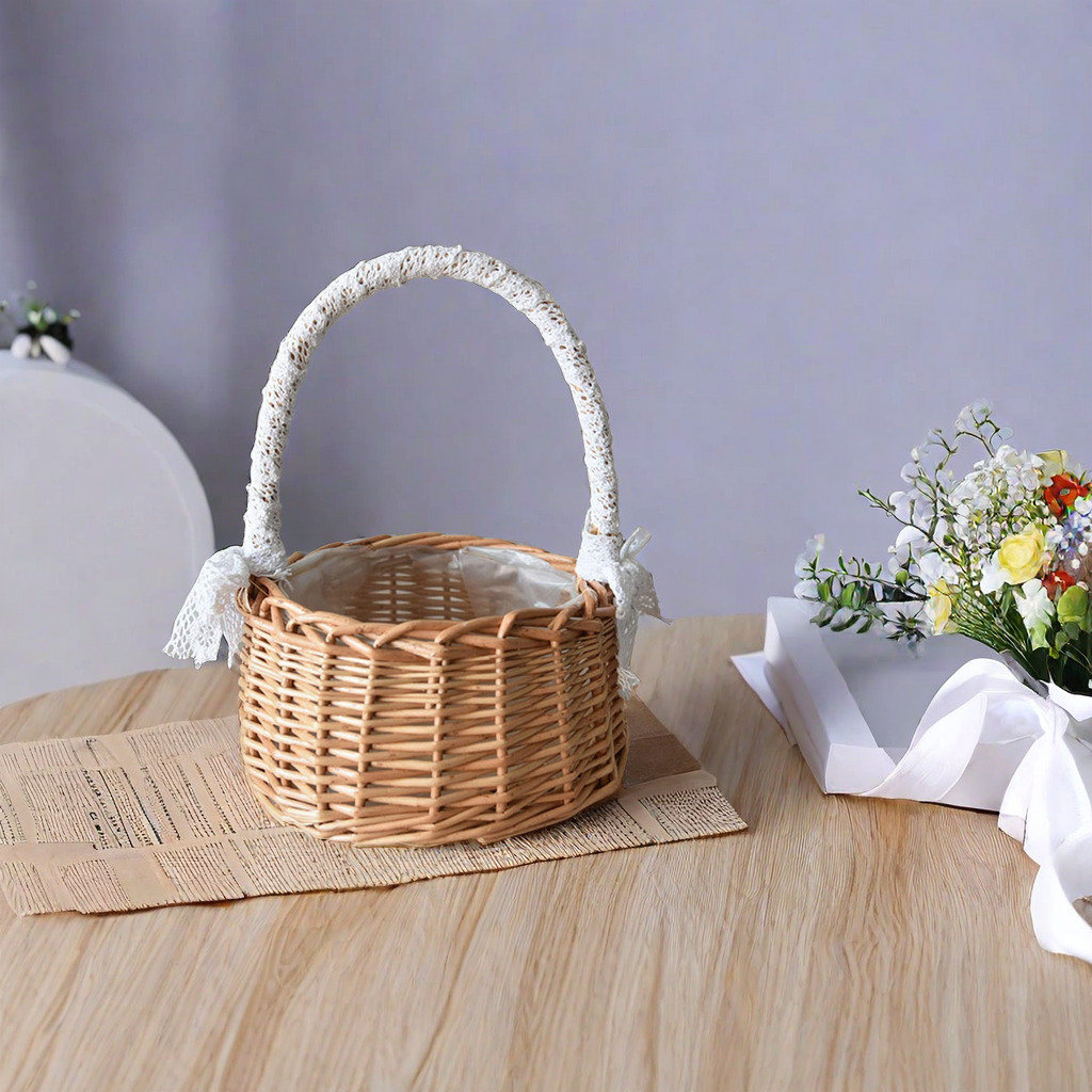 Bay Isle Home™ Handwoven Small Wicker Basket with Handle, Ideal for ...