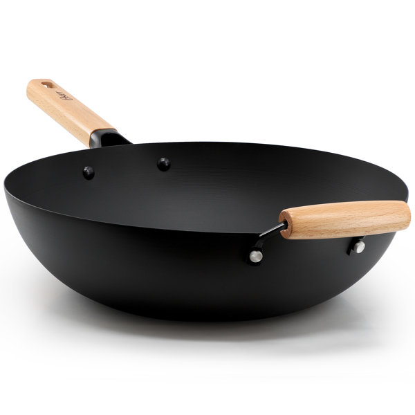 Oster Northcliffe 13.5 Inch Round Carbon Steel Flat Base Wok with ...