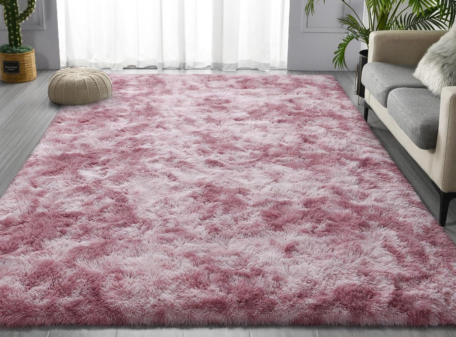 Everly Quinn Large Shag Area Rugs 6 x 9, Tie-Dyed Plush Fuzzy Rugs for ...