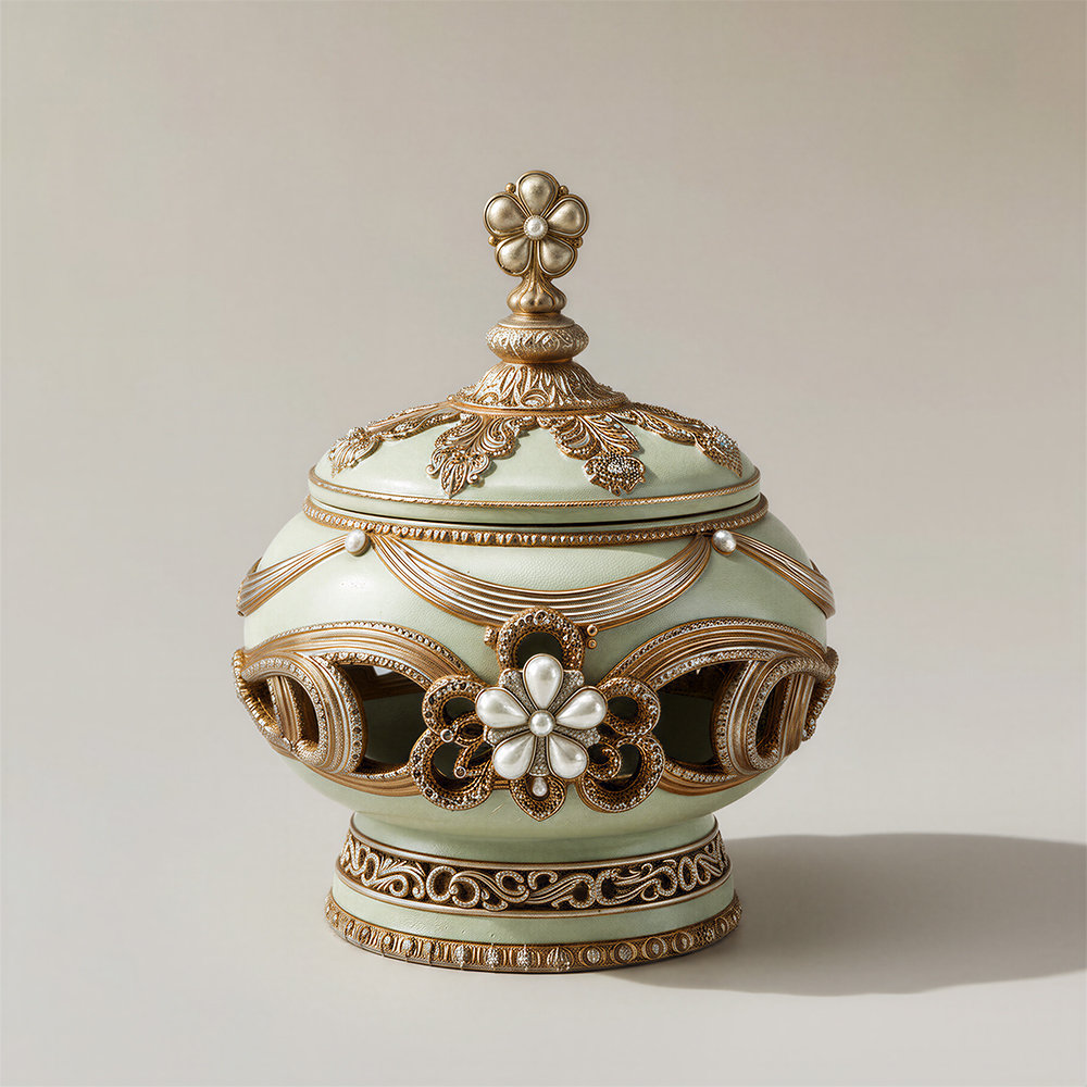 World Menagerie Decorative Rose Gold Finish Tall Polyresin Jewelry Box ...