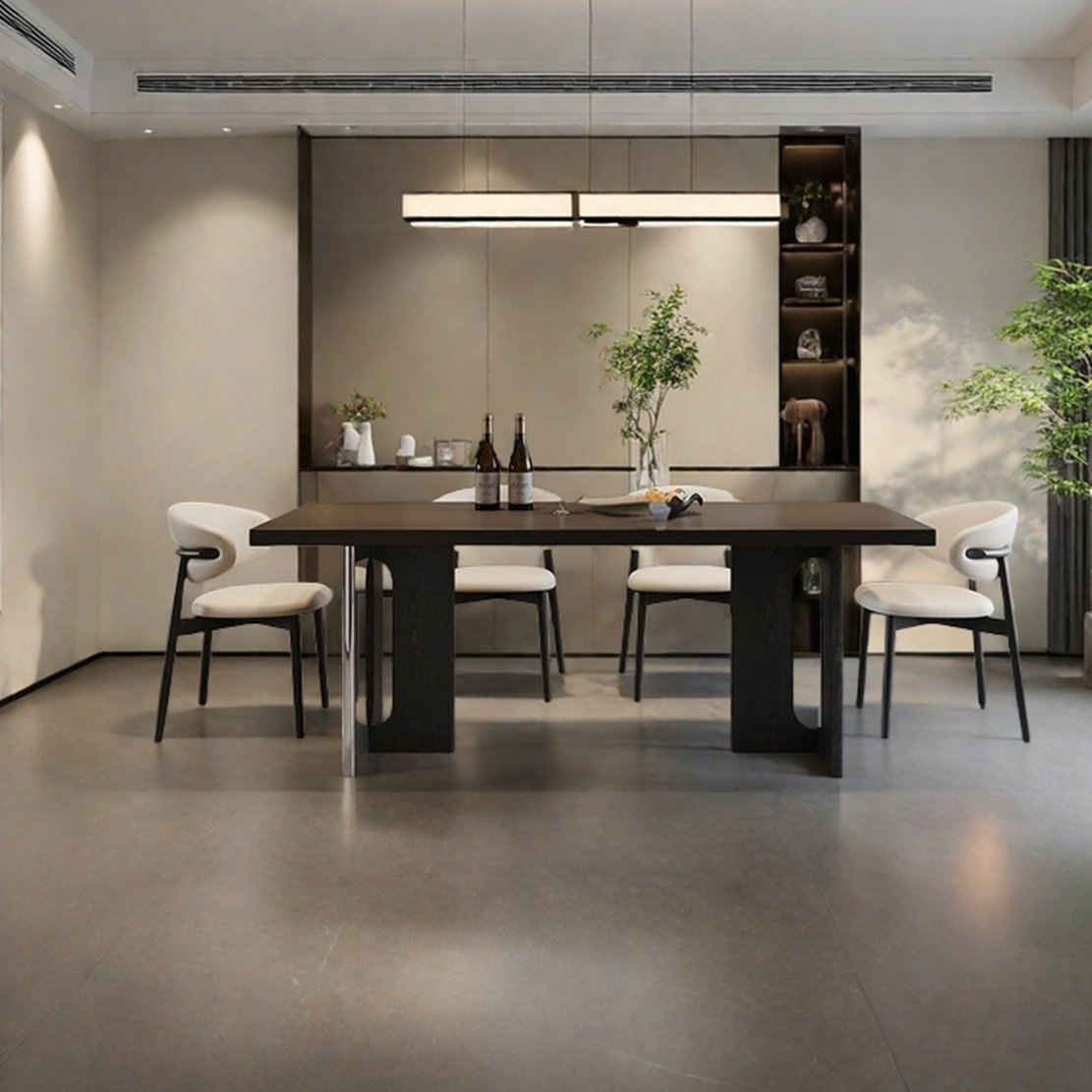 Sleek Surface Designs High-end light luxury solid wood dining table ...