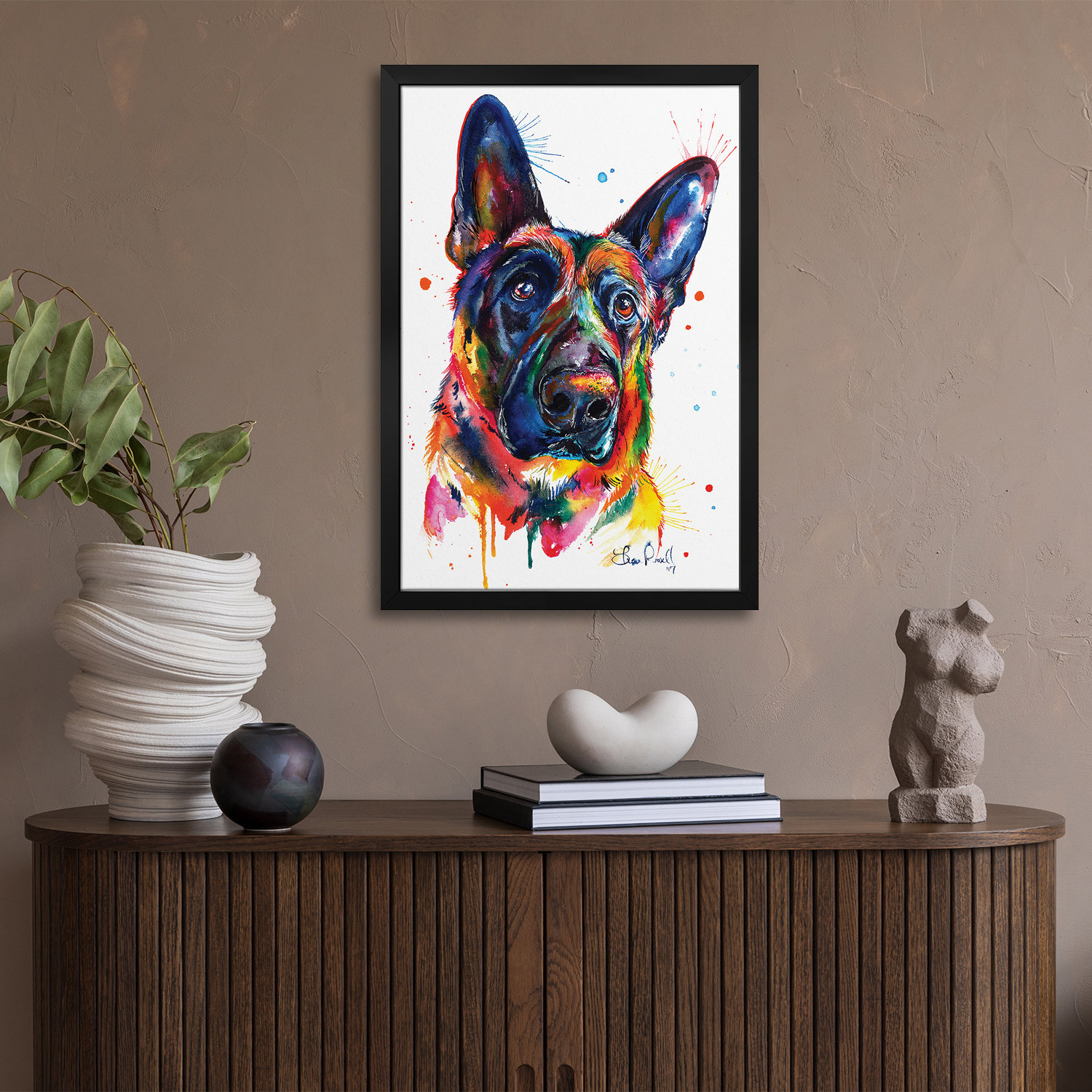 Latitude Run® German Shepard Premium Framed Poster by Weekday Best ...