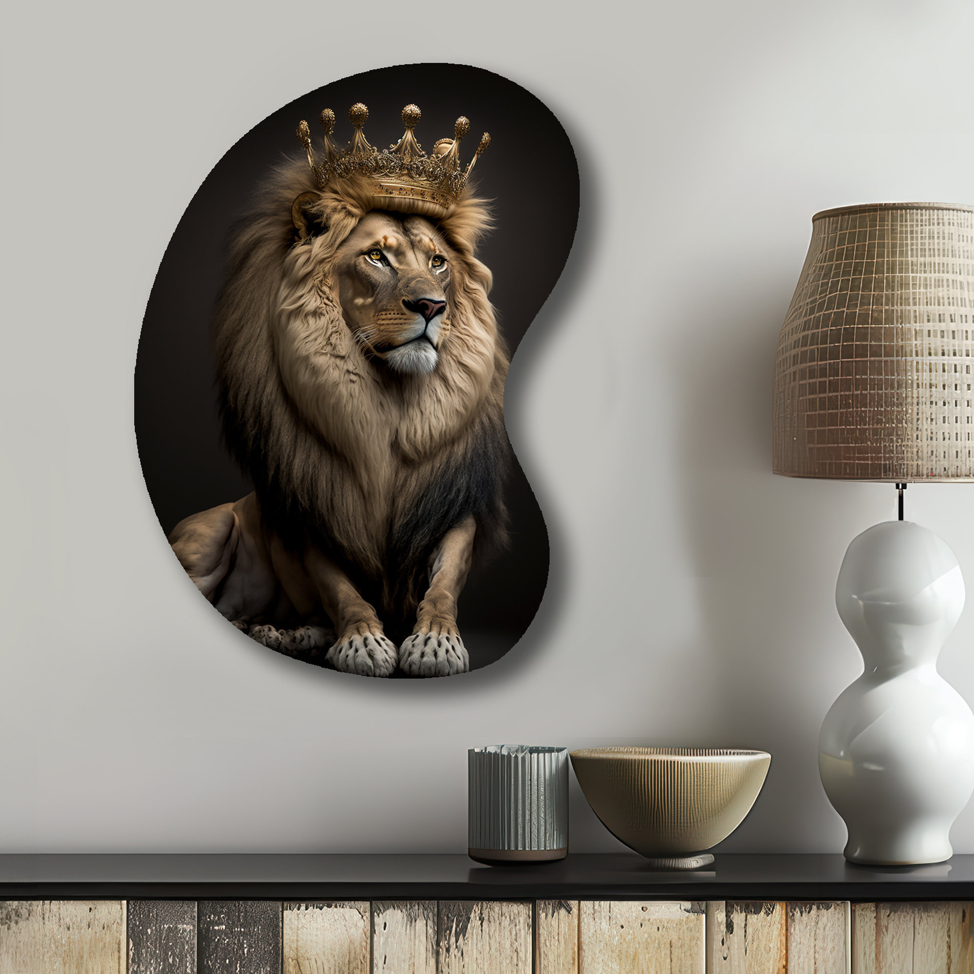 Design Art Portrait Of A Lion King I - Animals Lion Boom Shape ...