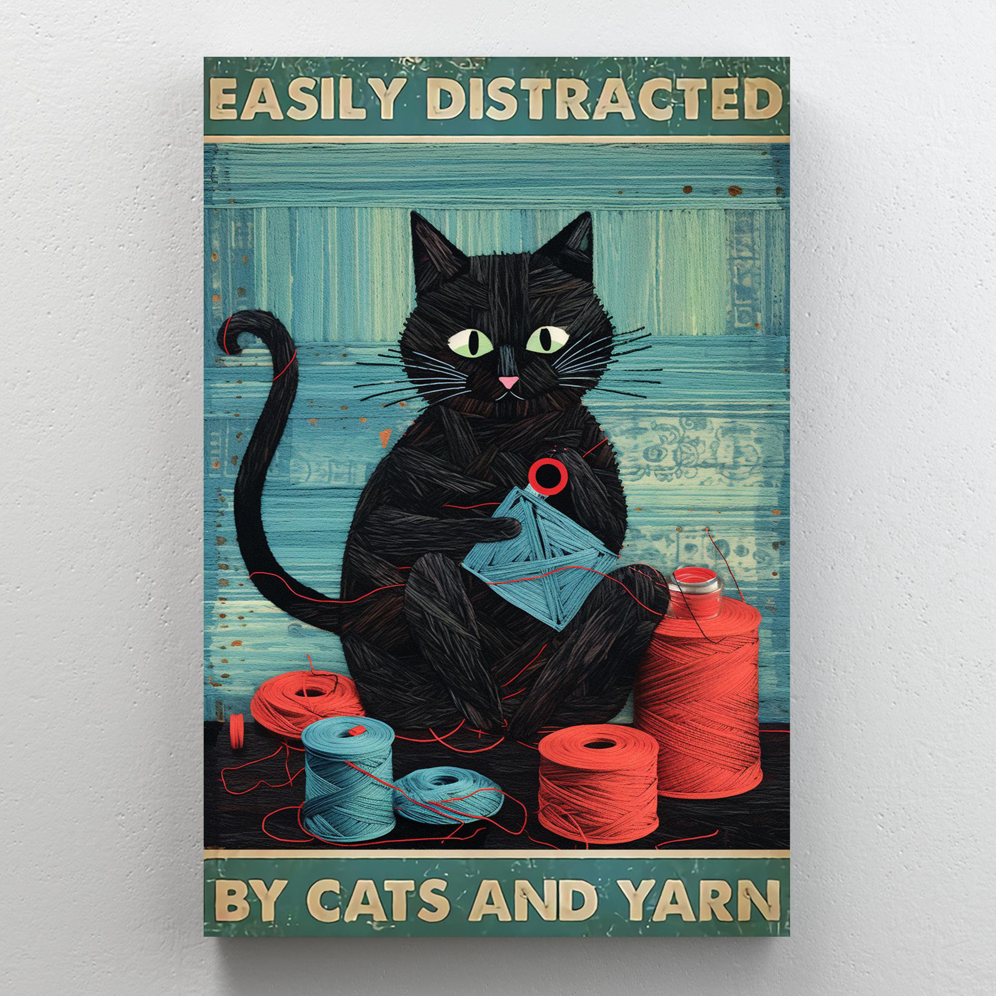 Trinx Cats And Yarn - 1 Piece Rectangle Graphic Art Prin Cats And Yarn ...