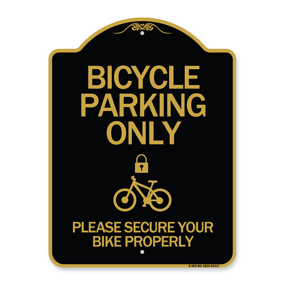 Signmission Designer Series Sign - Bicycle Parking Only, Please Secure ...