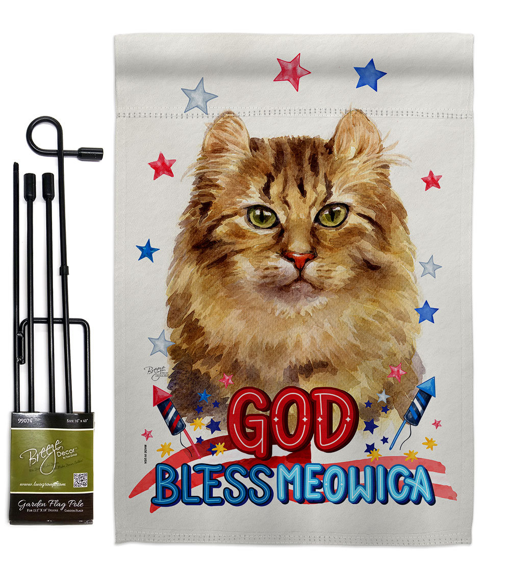 Breeze Decor Patriotic Amerian Curl Flags Set Cat Animals 28 X40 Inches ...