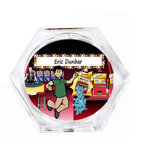 Printed Perfection Personalized Gambler - Male Drink Coaster Gift Set ...