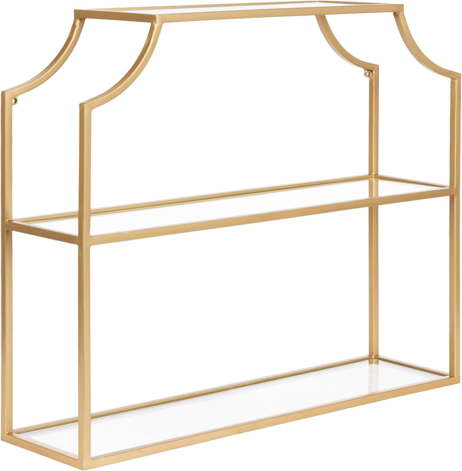 ERTCHUE RIED Ciel Modern Glam Two-Tier Wall Shelf, 24" X 20", Gold ...