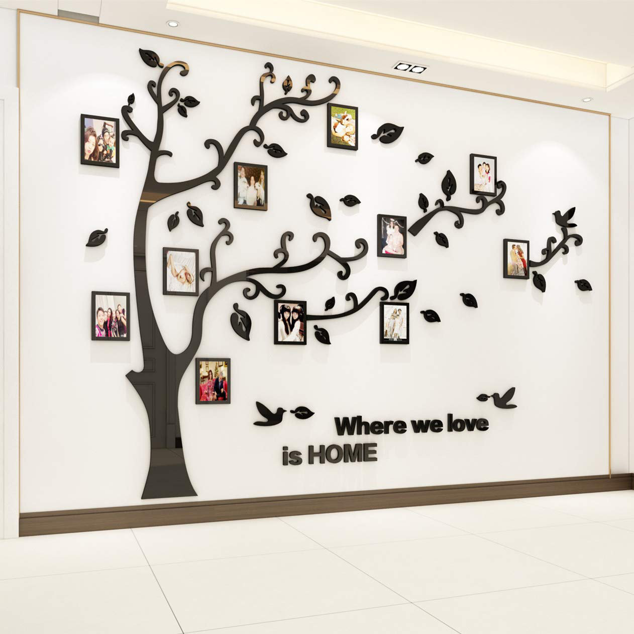 Red Barrel Studio® 3D Tree Wall Stickers - DIY Photo Frame Tree Wall ...