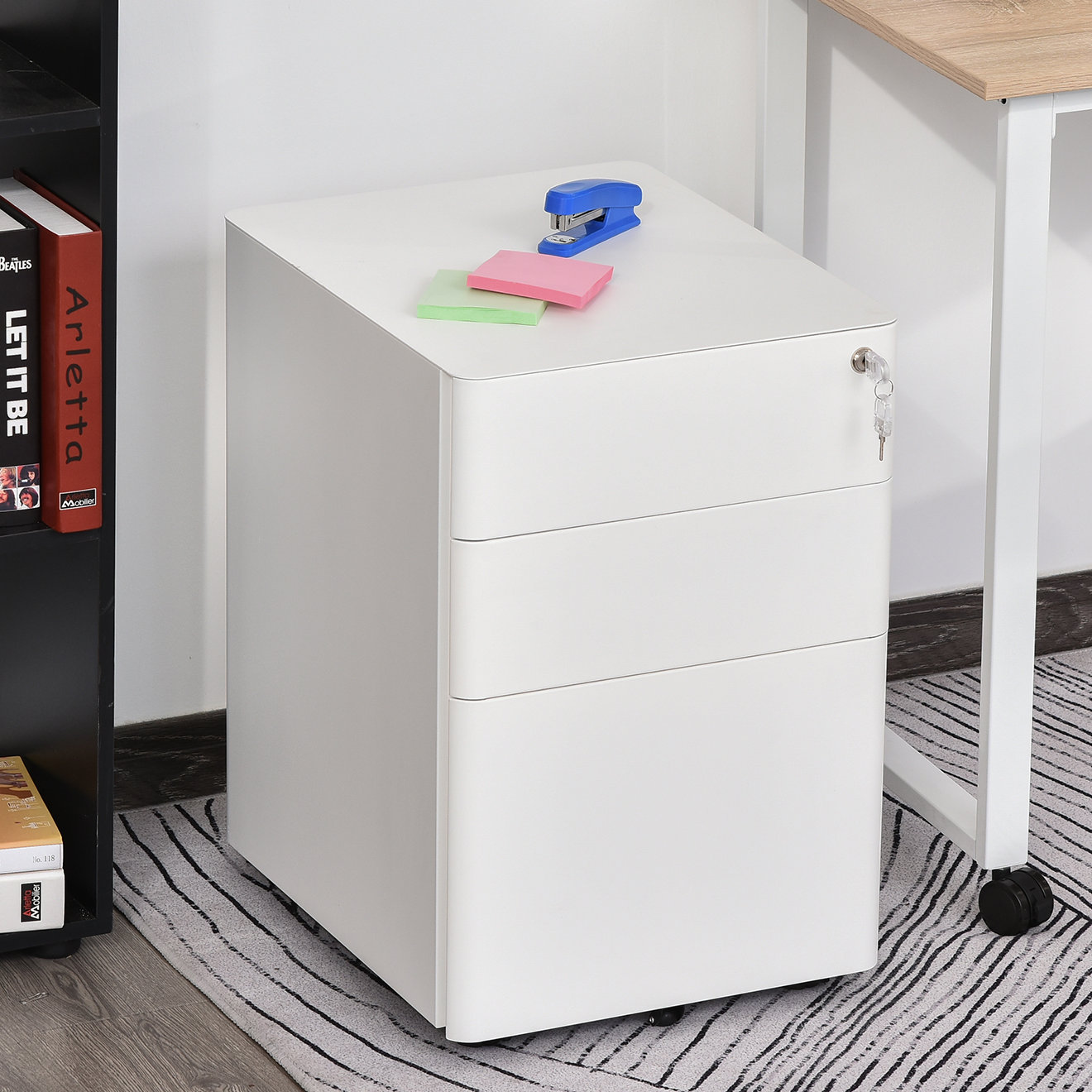 Inbox Zero Steel 3-Drawer Mobile Vertical Filing Cabinet & Reviews ...