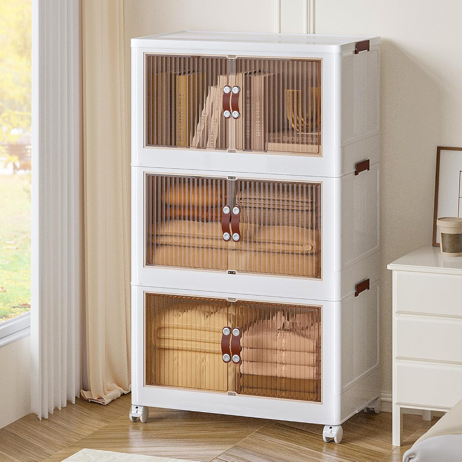 Rebrilliant 16 Gal Stackable Storage Bins With Lid 3 Pack Plastic ...