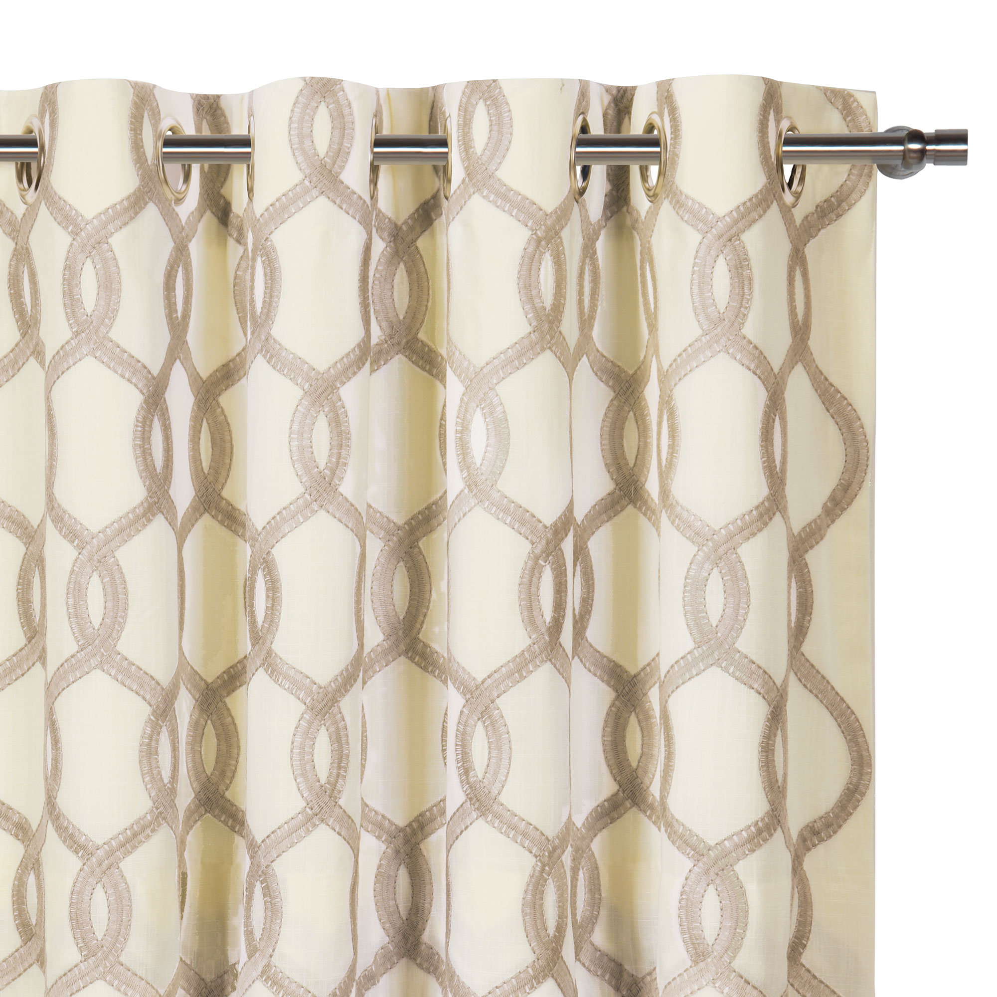 Eastern Accents Gresham Geometric Room Darkening Grommet Single Curtain ...