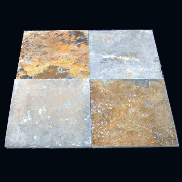 17 Stories Natural Cleft Madrid Apricot 12" x 12" Slate Matel Look Wall ...