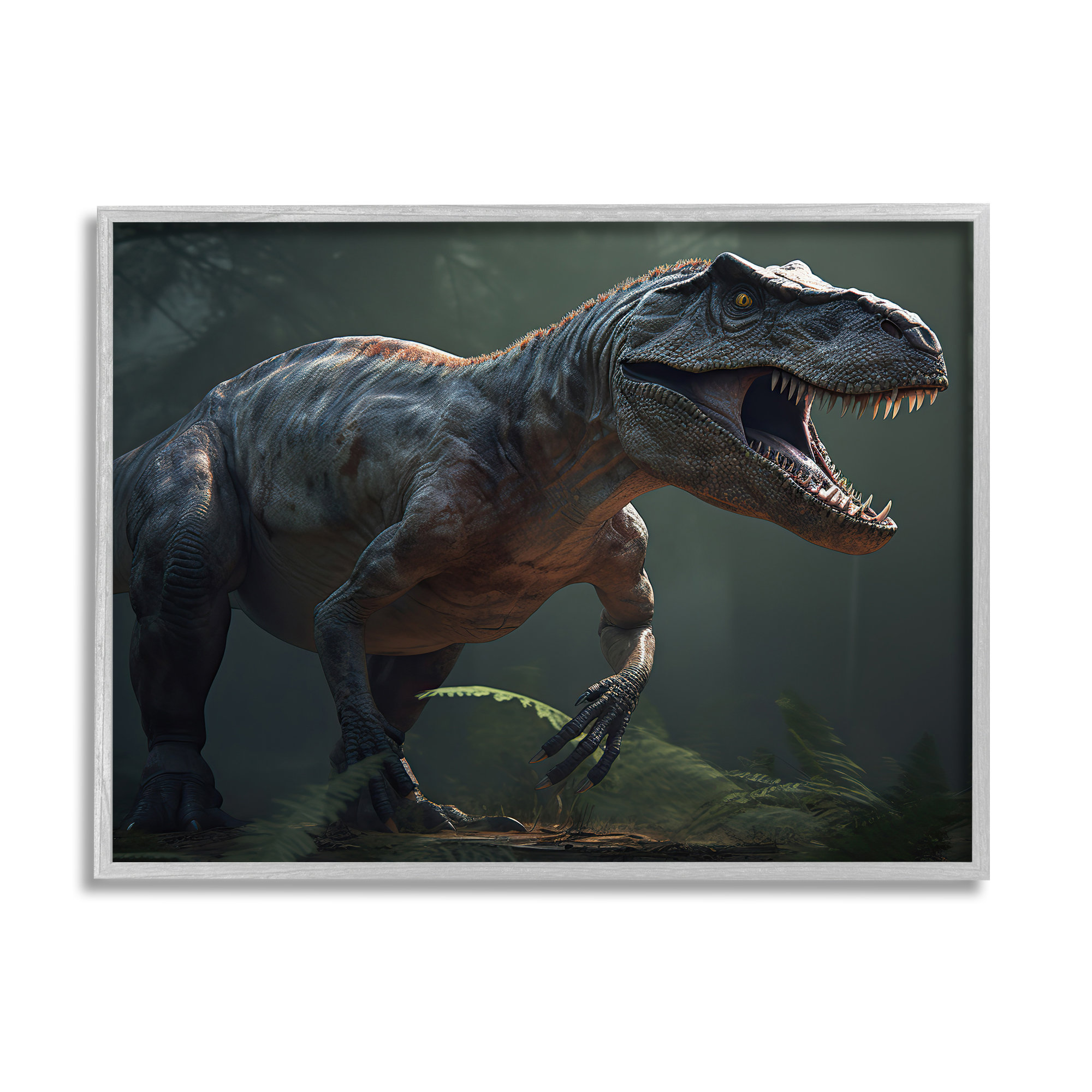 Trinx Detailed T-Rex Portrait Framed Giclee Art Design By Wumples | Wayfair