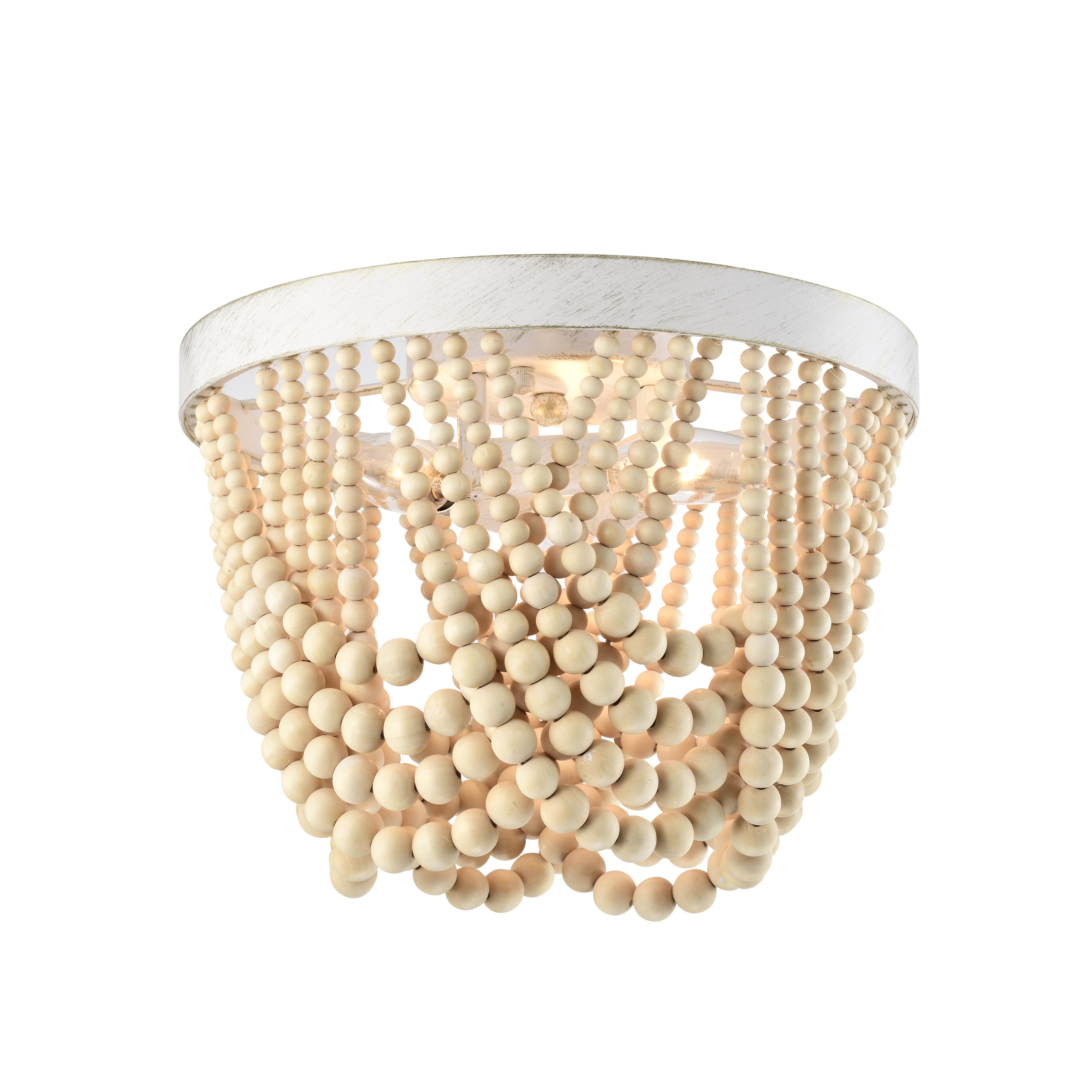Dakota Fields Ceiling Light Fixture Wood Bead 3 Lingt Boho Light ...