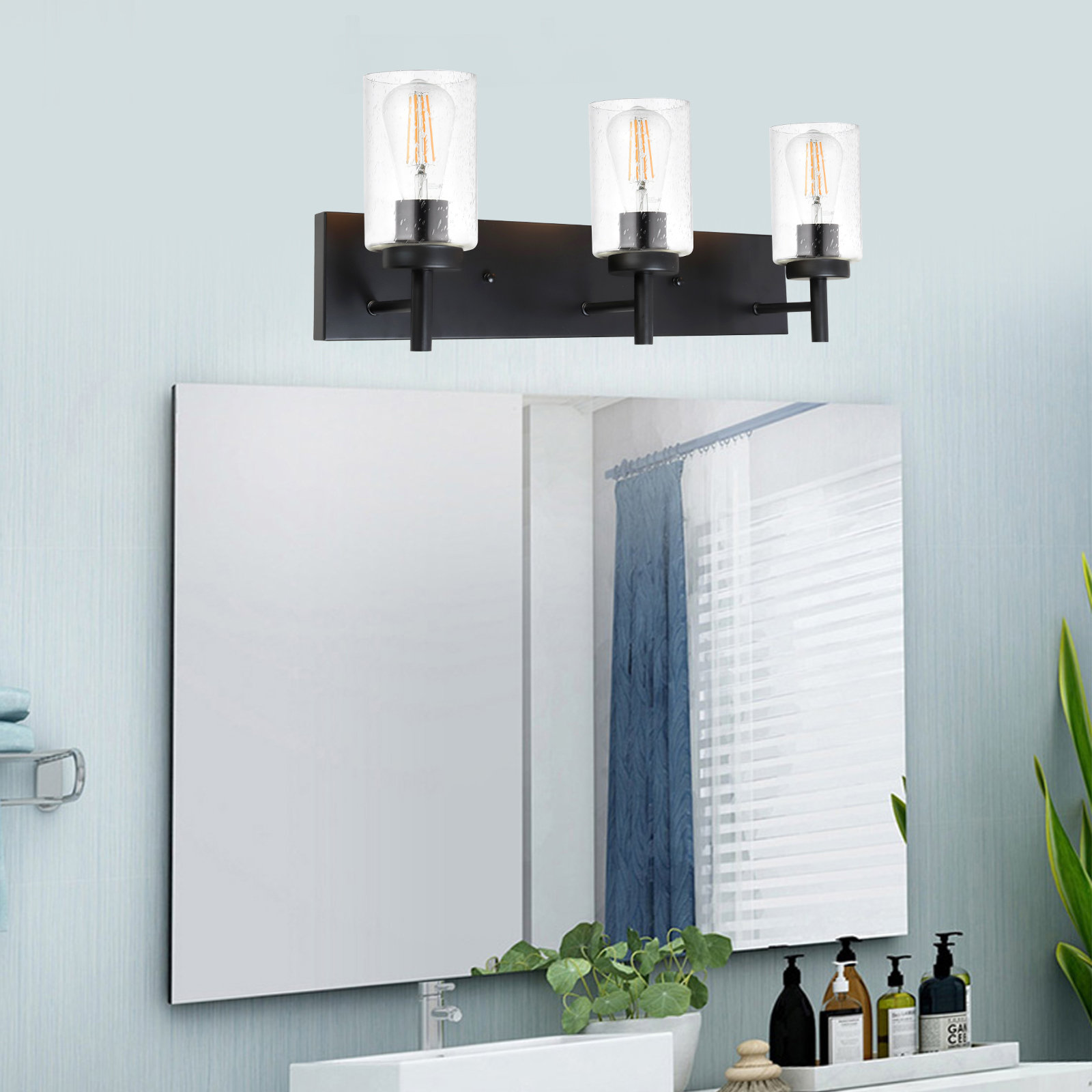 Breakwater Bay 3 Light Black Wall Light, Bathroom Over Mirror Light ...