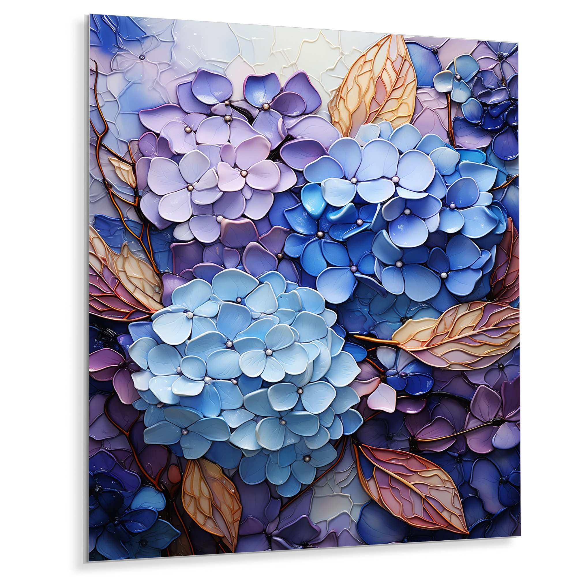 Winston Porter Blue Purple Hydrangea Majestic Mosaic - Hydrangea Metal ...