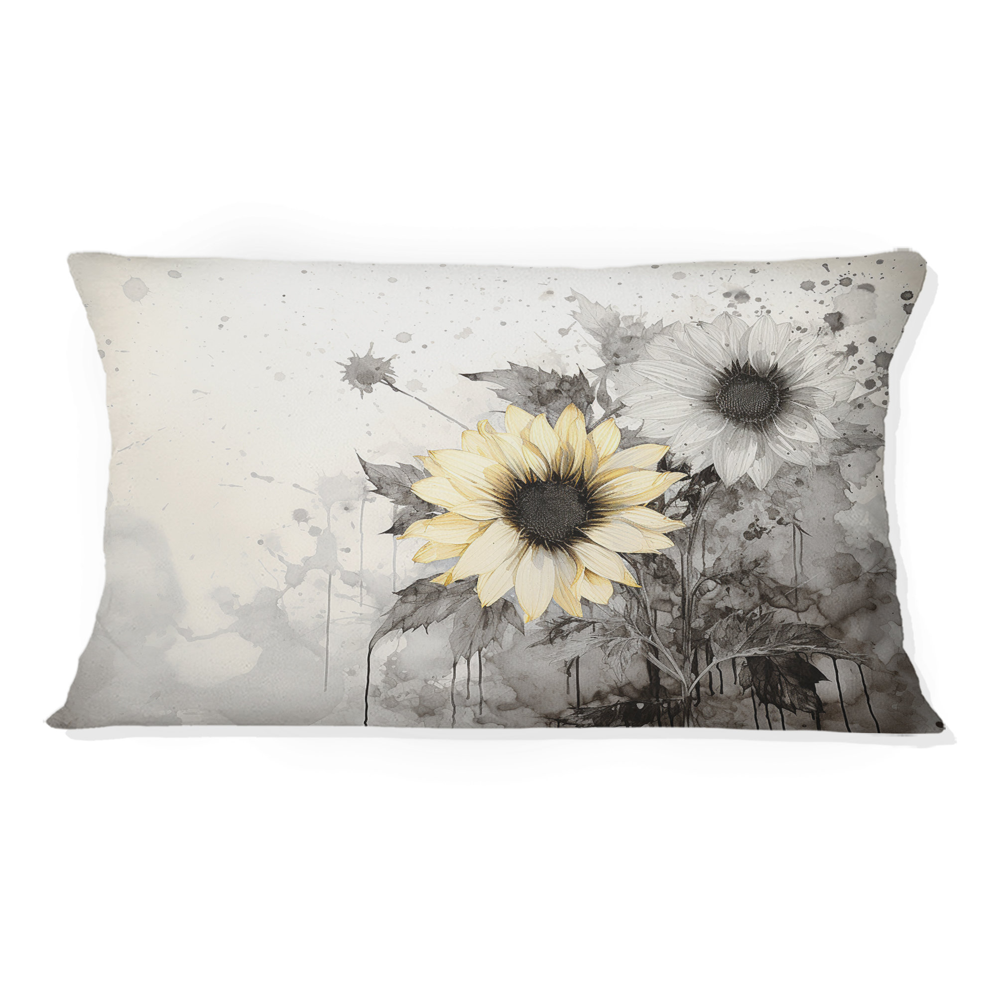 Design Art Black And White Sunflowers Florescence I - Sunflowers ...