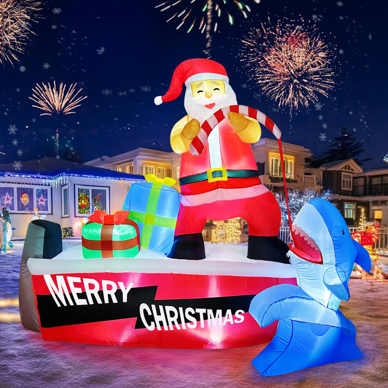 The Holiday Aisle® 8FT Christmas Inflatables Outdoor Decorations, Giant ...