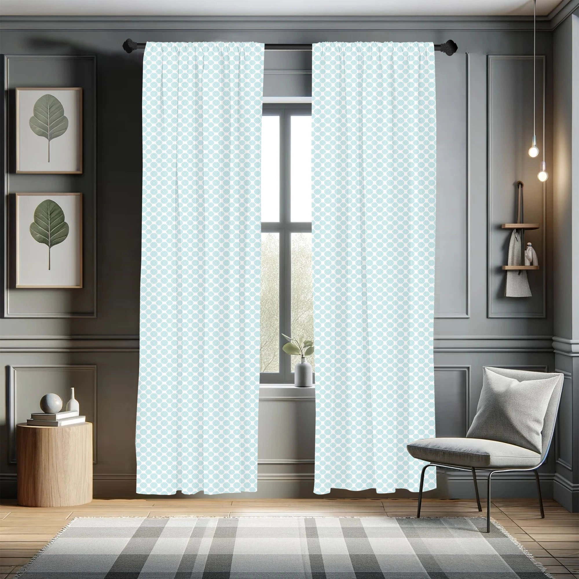 East Urban Home Elliptical Shapes Semi-Sheer Rod Pocket Curtain Panels ...