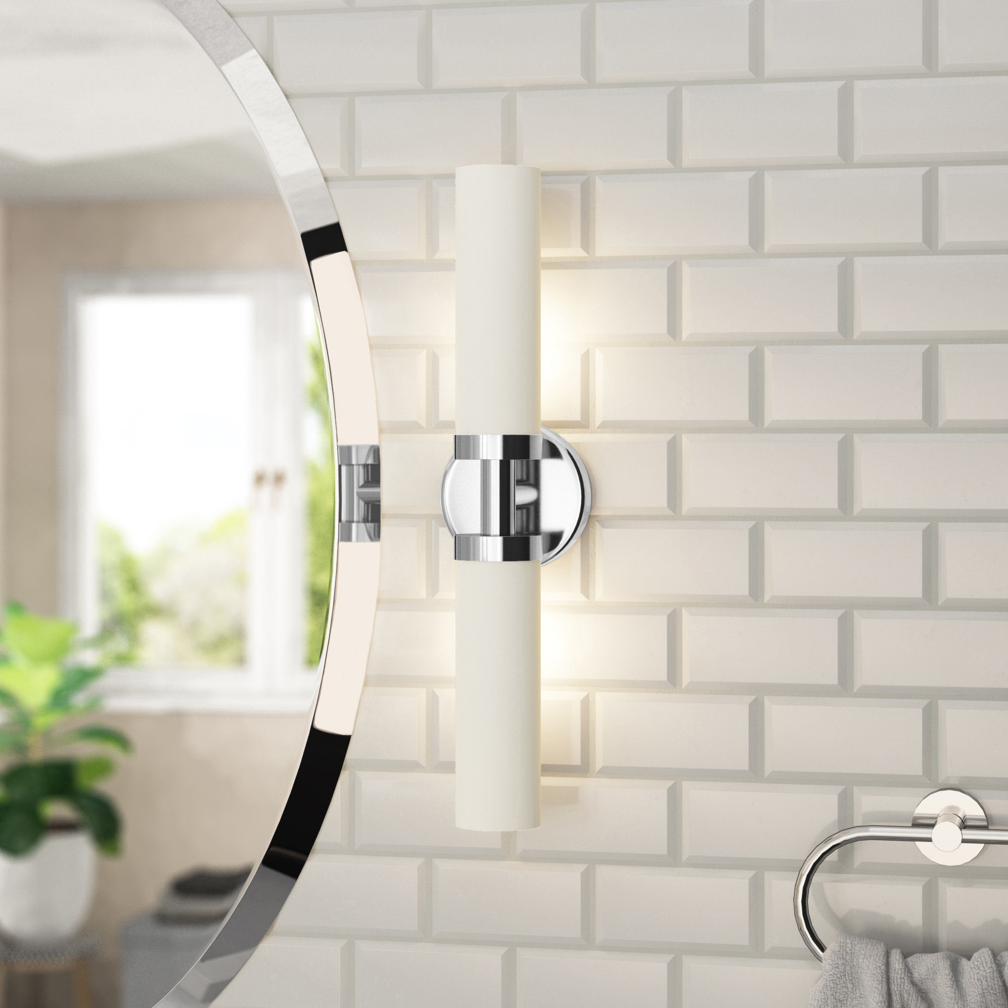 Wade Logan Barre d'éclairage de salle de bain à deux lumières à ...