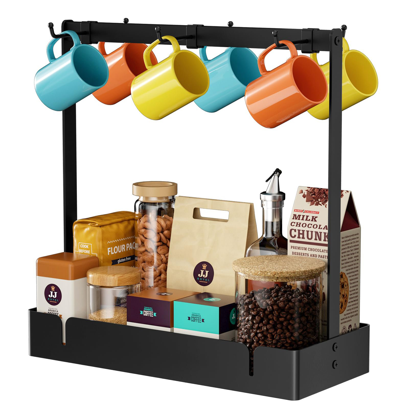 Prep & Savour Coffee Mug Holder With Movable Hooks,Capacity Coffee Cup ...