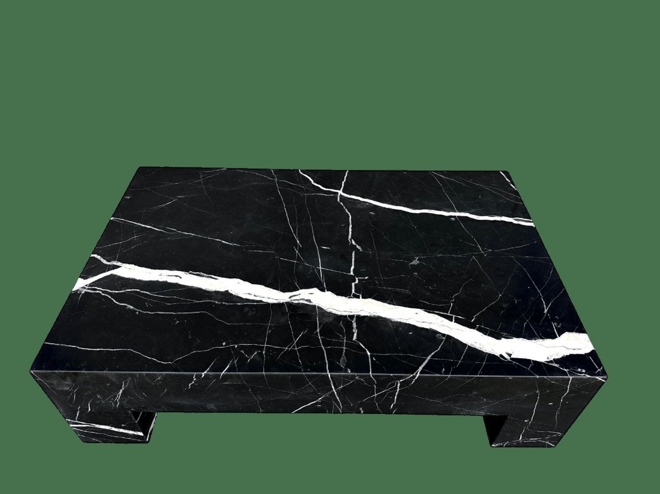 BETACH Genuine Marble Rectangular Four Legs Coffee Table - Nero Black ...