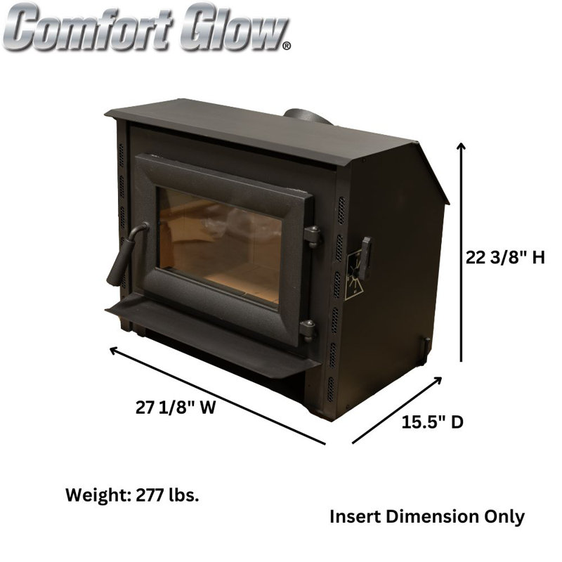 Comfort Glow Wood Burning Fireplace Insert, Heats Up To 1,200 Sq Ft ...