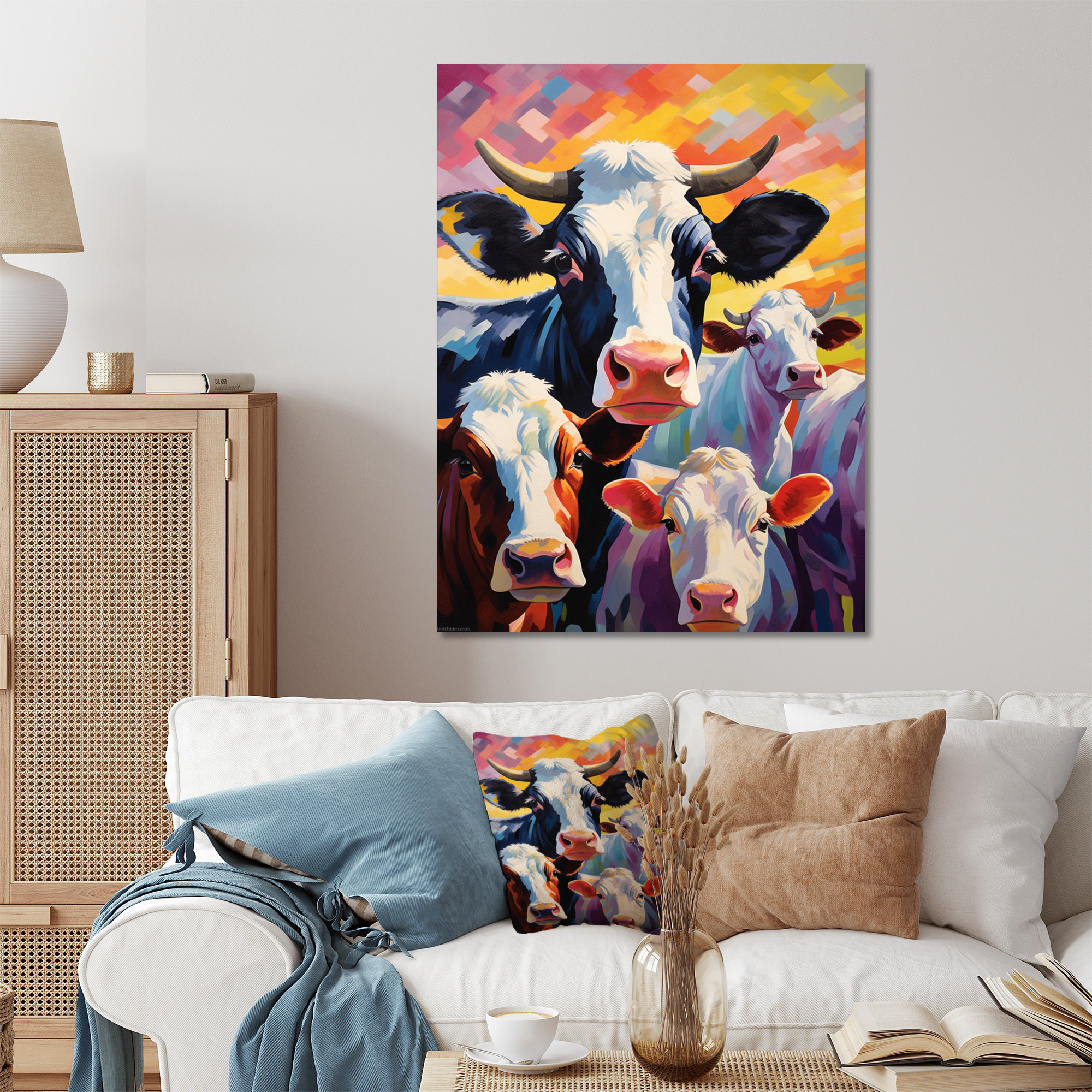 Red Barrel Studio Cow Grazing Harmony II - Animals Cow Metal Wall Art ...