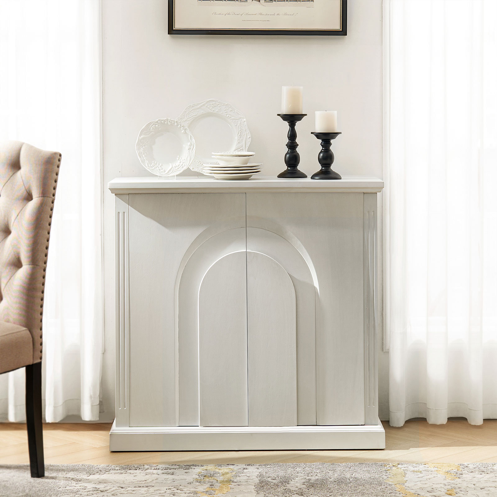 Red Barrel Studio Nabila 35'' Tall 2 - Door Distressed Accent Cabinet ...