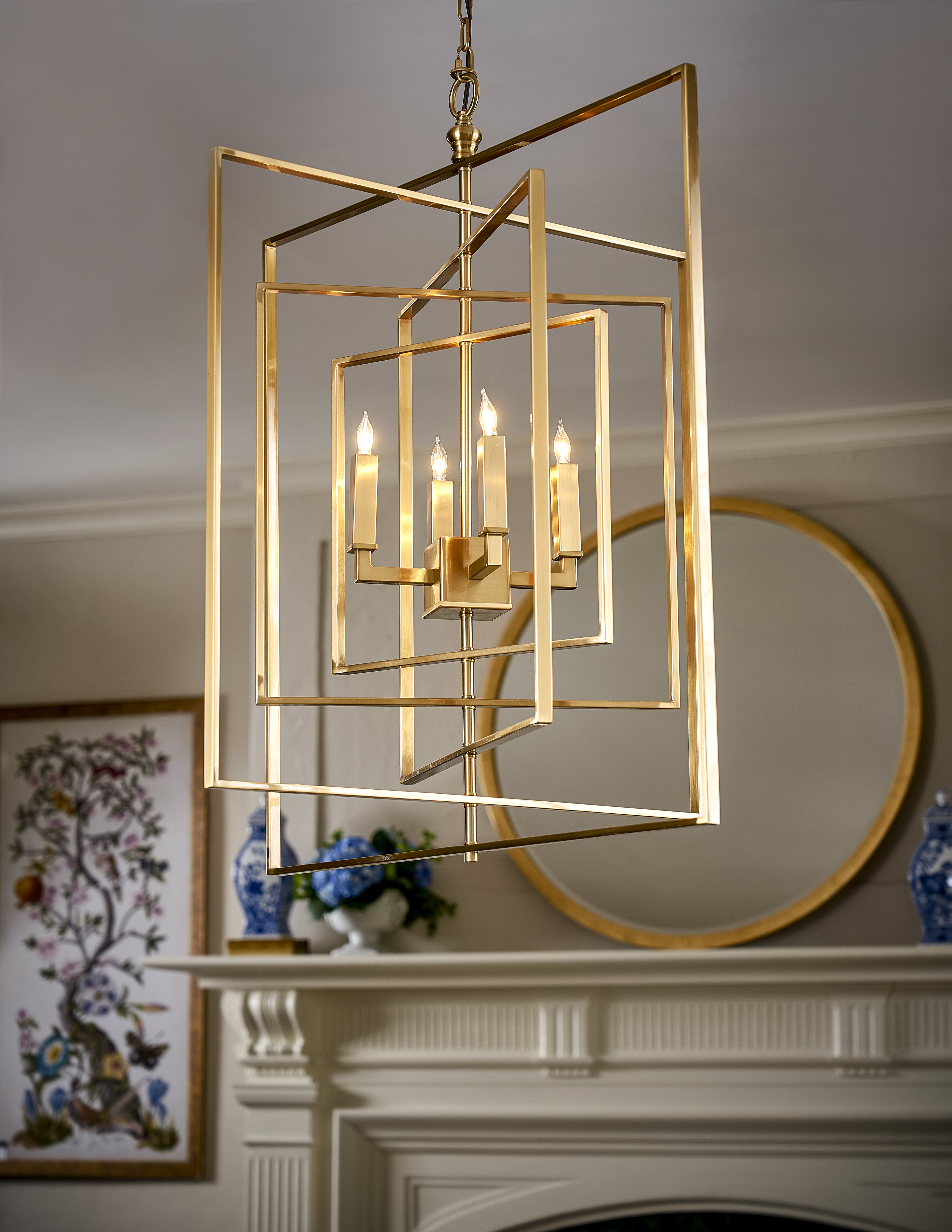 Chelsea House 4 - Light Candle Style Square/Rectangle Chandelier | Wayfair