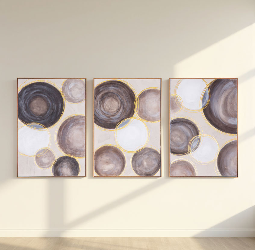 Home Trends & Design "Celestial Spheres" Hand Painted Framed Wall Art ...