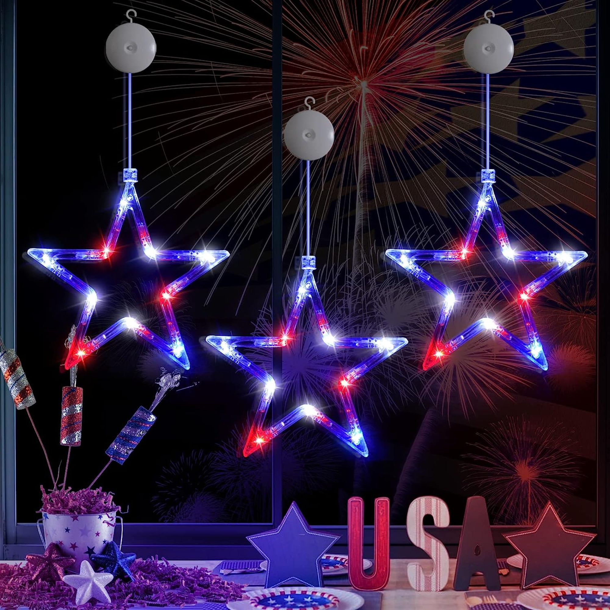 The Holiday Aisle® Star Battery Lighted Window Décor | Wayfair