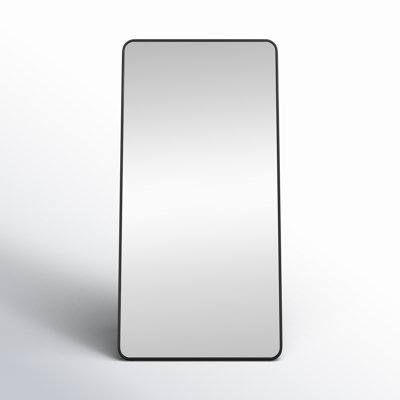 silver rounded rectangle mirror