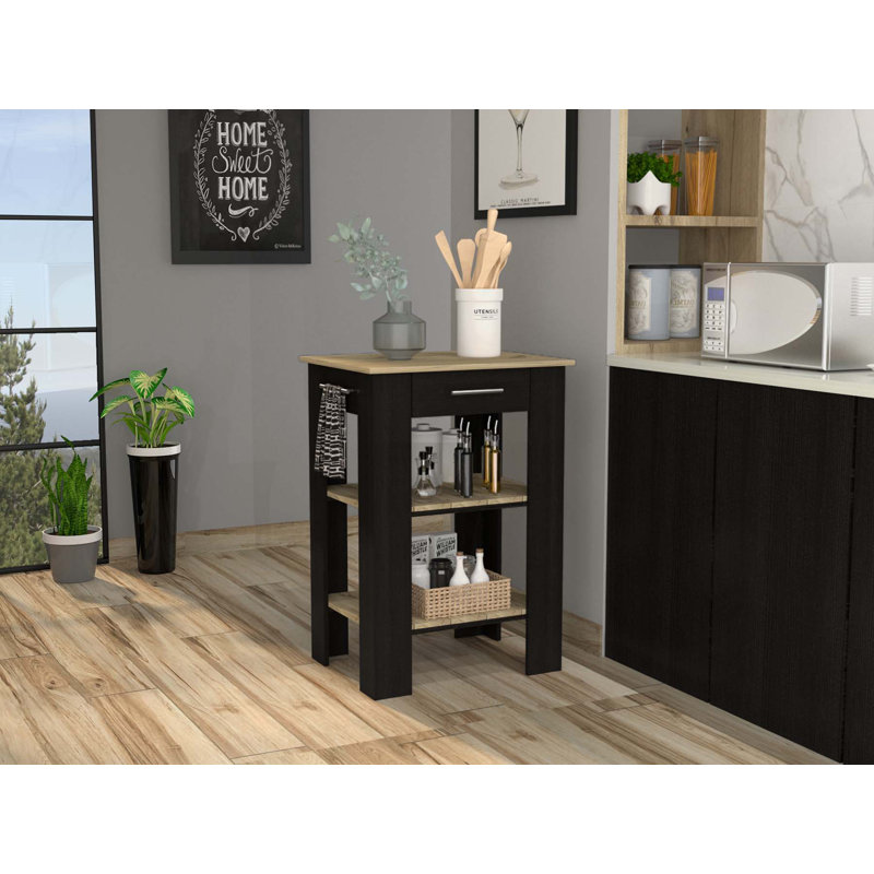 Winston Porter Nimsi Kitchen Island with Manufactured Wood Top | Wayfair