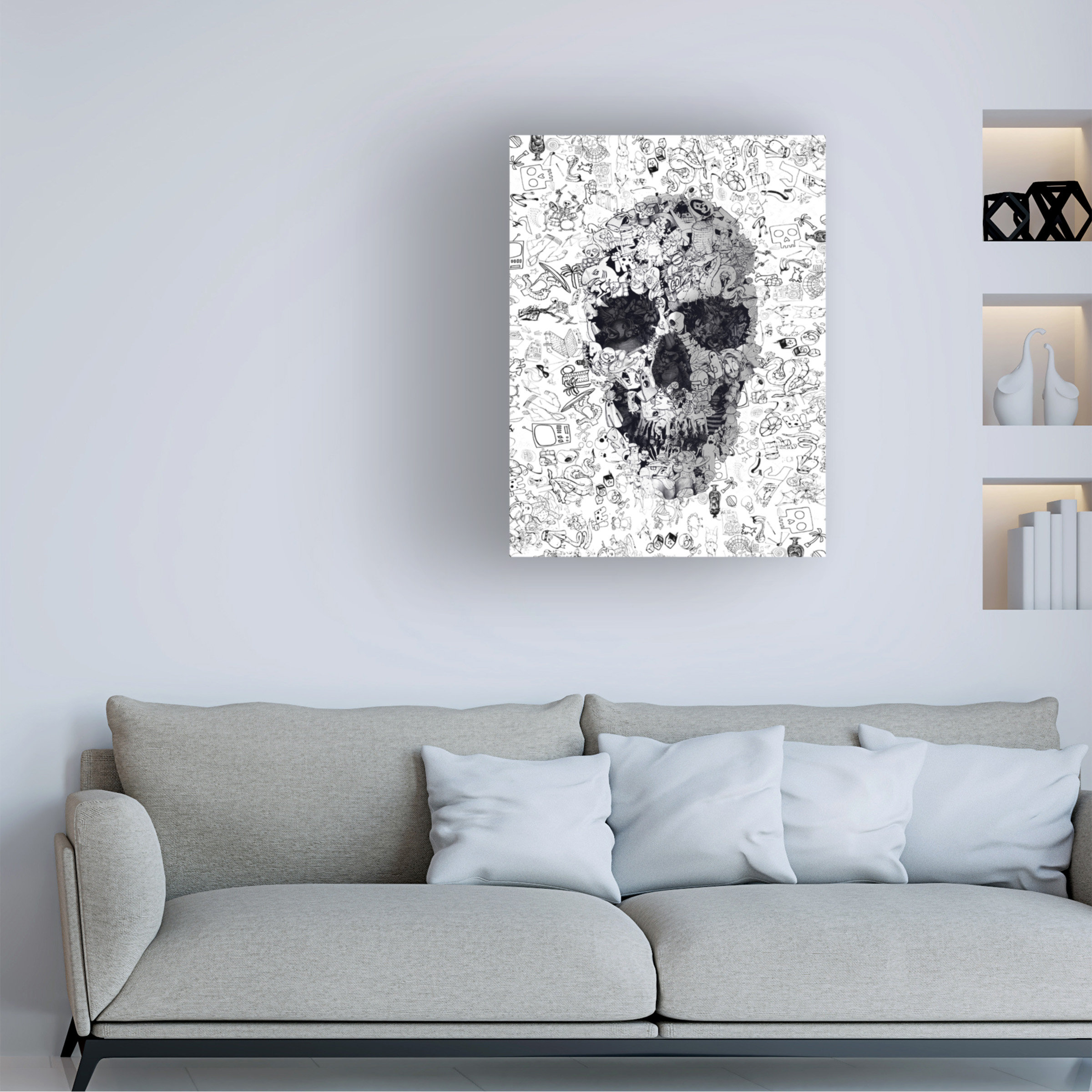 Winston Porter Ali Gulec Doodle Skull Canvas Art - Wayfair Canada