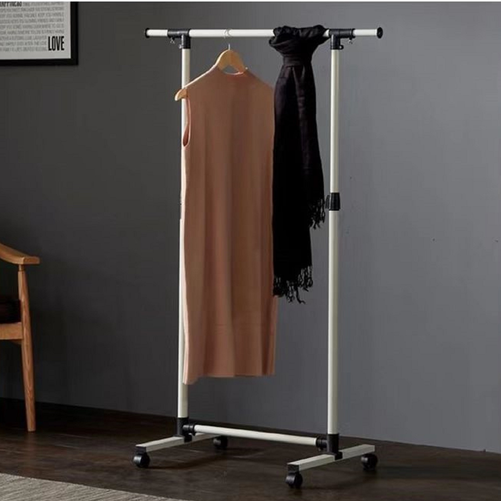 Rebrilliant Raburn Metal Adjustable Rolling Clothing Rack | Wayfair