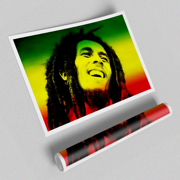 East Urban Home Bob Marley Rasta Colours People Print Poster - Unframed ...