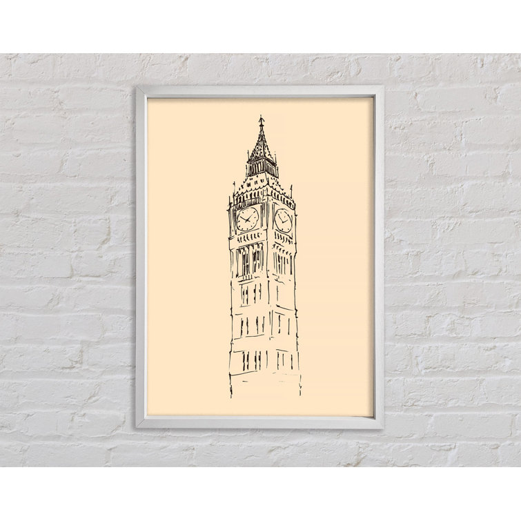 Bright Star Big Ben Sketch 1 - Single Picture Frame Print on Canvas ...