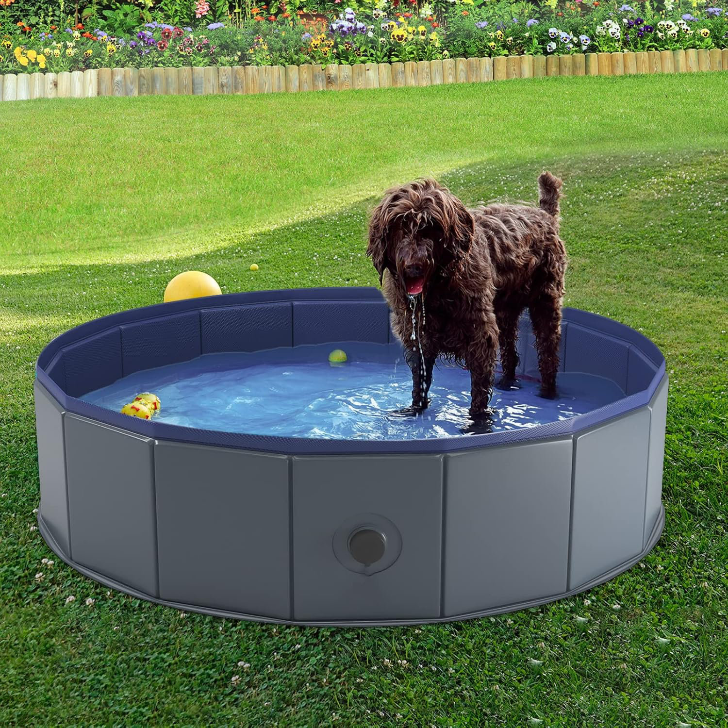 ENOLIL 40 x 12 Inches Portable Dog Pool, Foldable Bath Pool for Pets ...