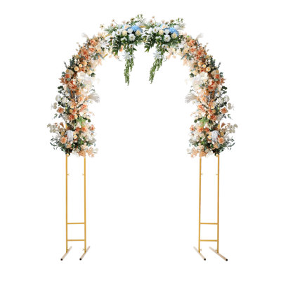 YaoTown 59'' W x 19.7'' D Steel Round Wedding Backdrop Arch, for Garden ...