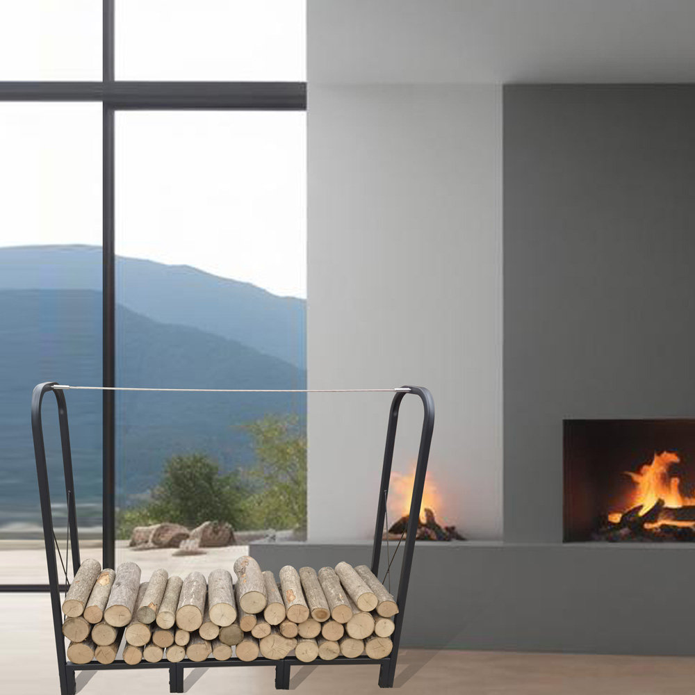 Arlmont & Co. 3.7 Ft Heavy Duty Outdoor Indoor Logs Holder/Firewood ...